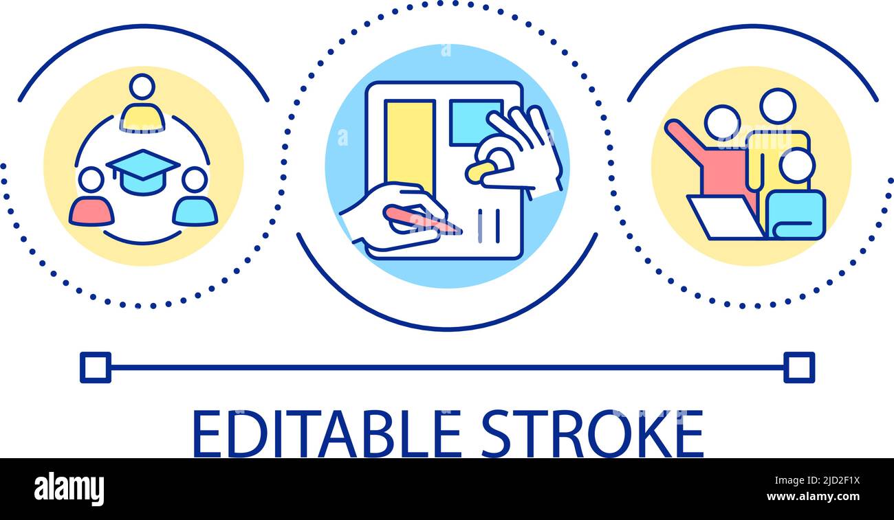 Learning in groups loop concept icon Stock Vector Image & Art - Alamy