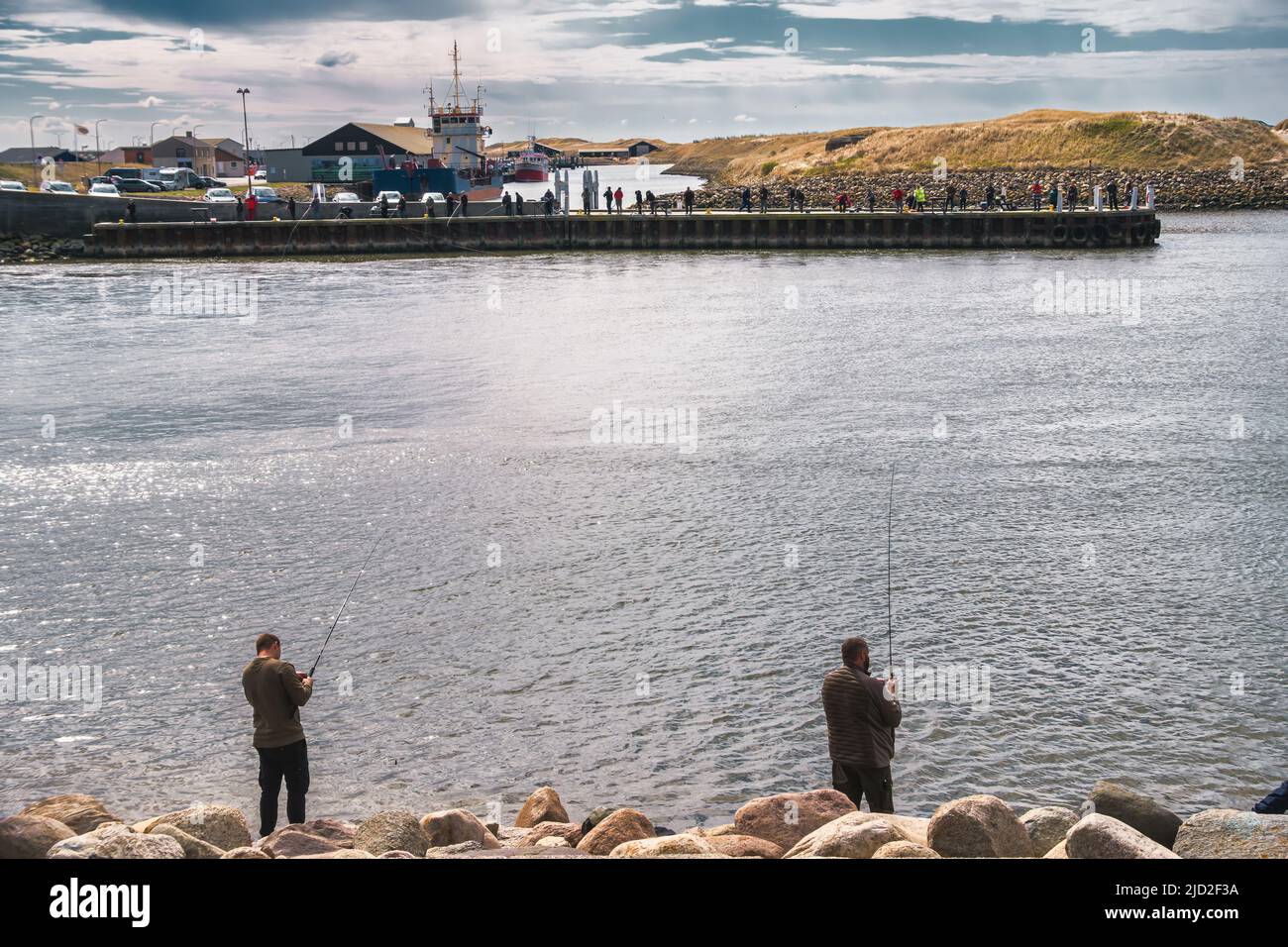 Thorsminde small fishing village at the North Sea coast of Denmark ...