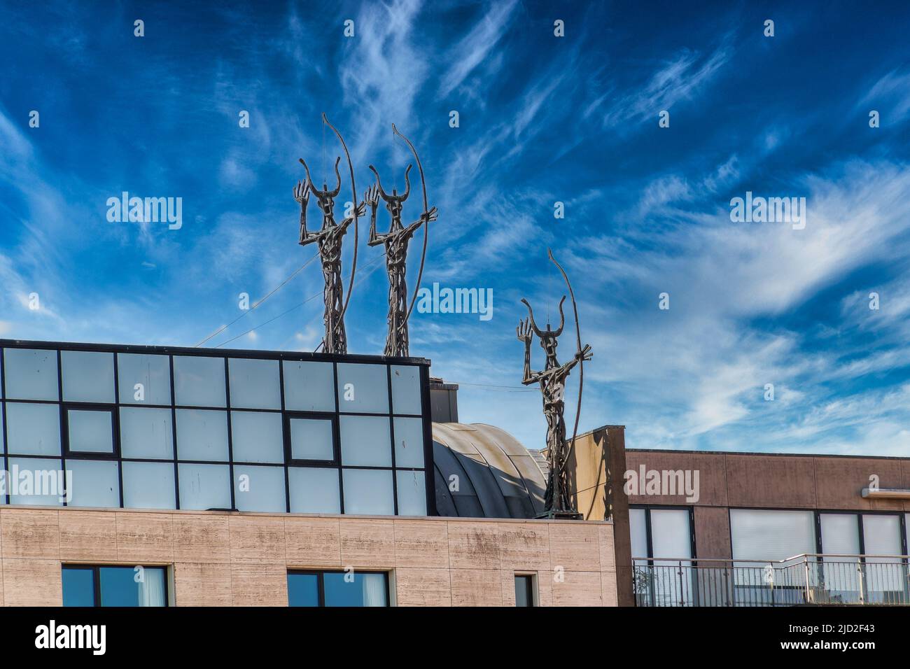 Holstebro city in north west Denmark with shops and street art Stock ...