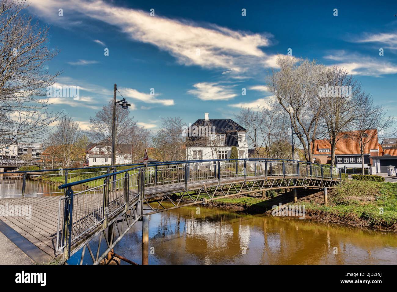 Holstebro city in north west Denmark with shops and street art Stock ...