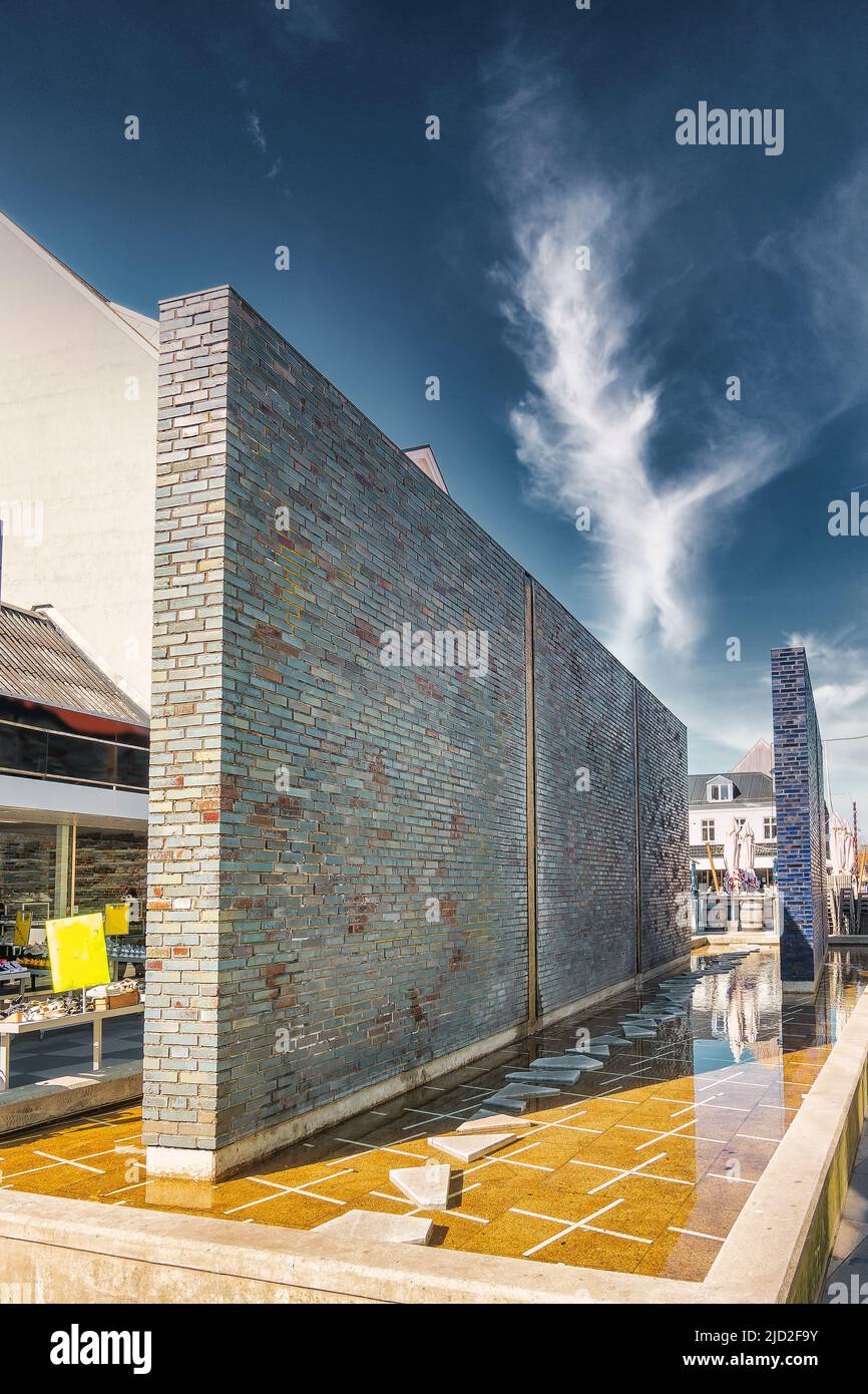 Holstebro city in north west Denmark with shops and street art Stock ...