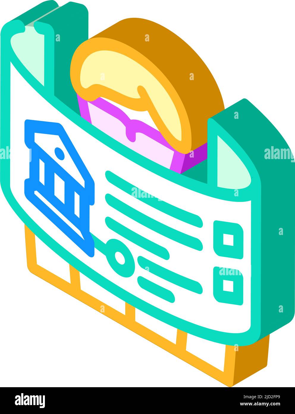 virtual 3d bank in metaverse isometric icon vector illustration Stock ...