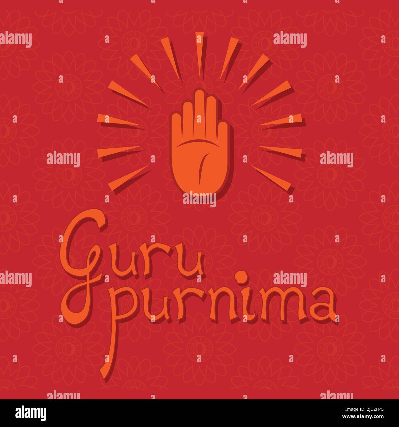 Guru Purnima Calligraphy Horizontal. Hindu spiritual festival banner ...