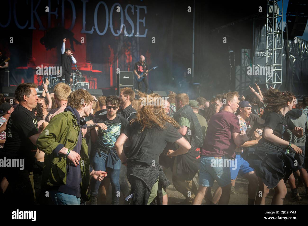 Copenhagen, Denmark. 16th June, 2022. Festival goers going crazy in a ...