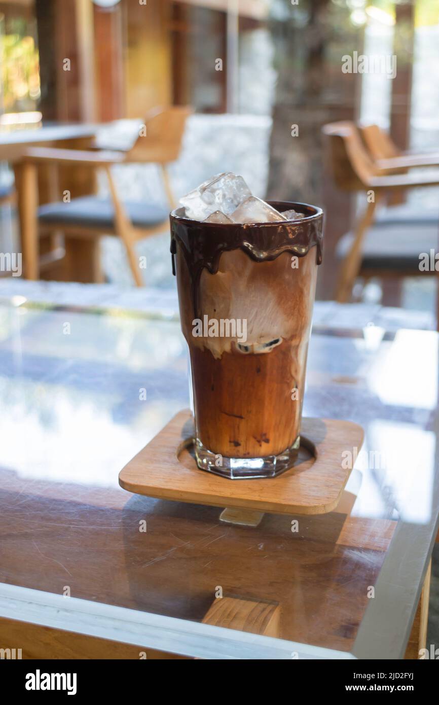 Iced coffee mocha with melt chocolate, stock photo Stock Photo - Alamy
