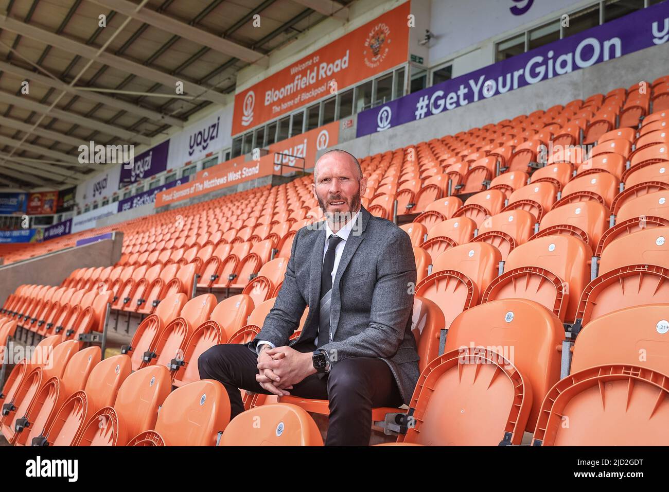 Blackpool FC's newly appointed Head Coach Michael Appleton signs a four ...