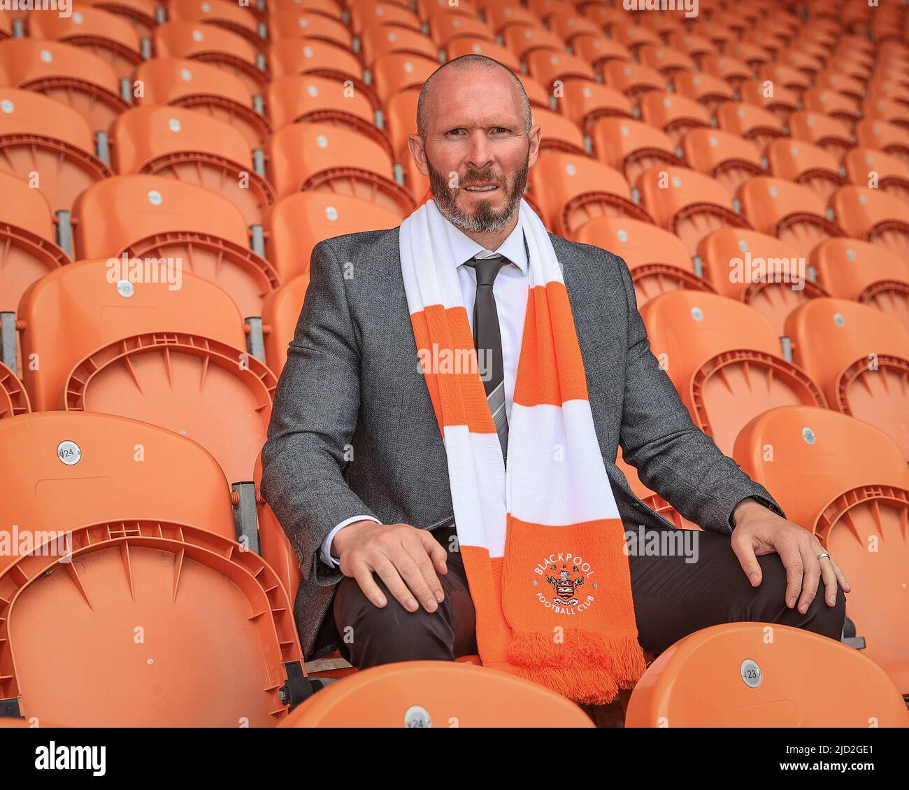 Blackpool FC's newly appointed Head Coach Michael Appleton signs a four ...