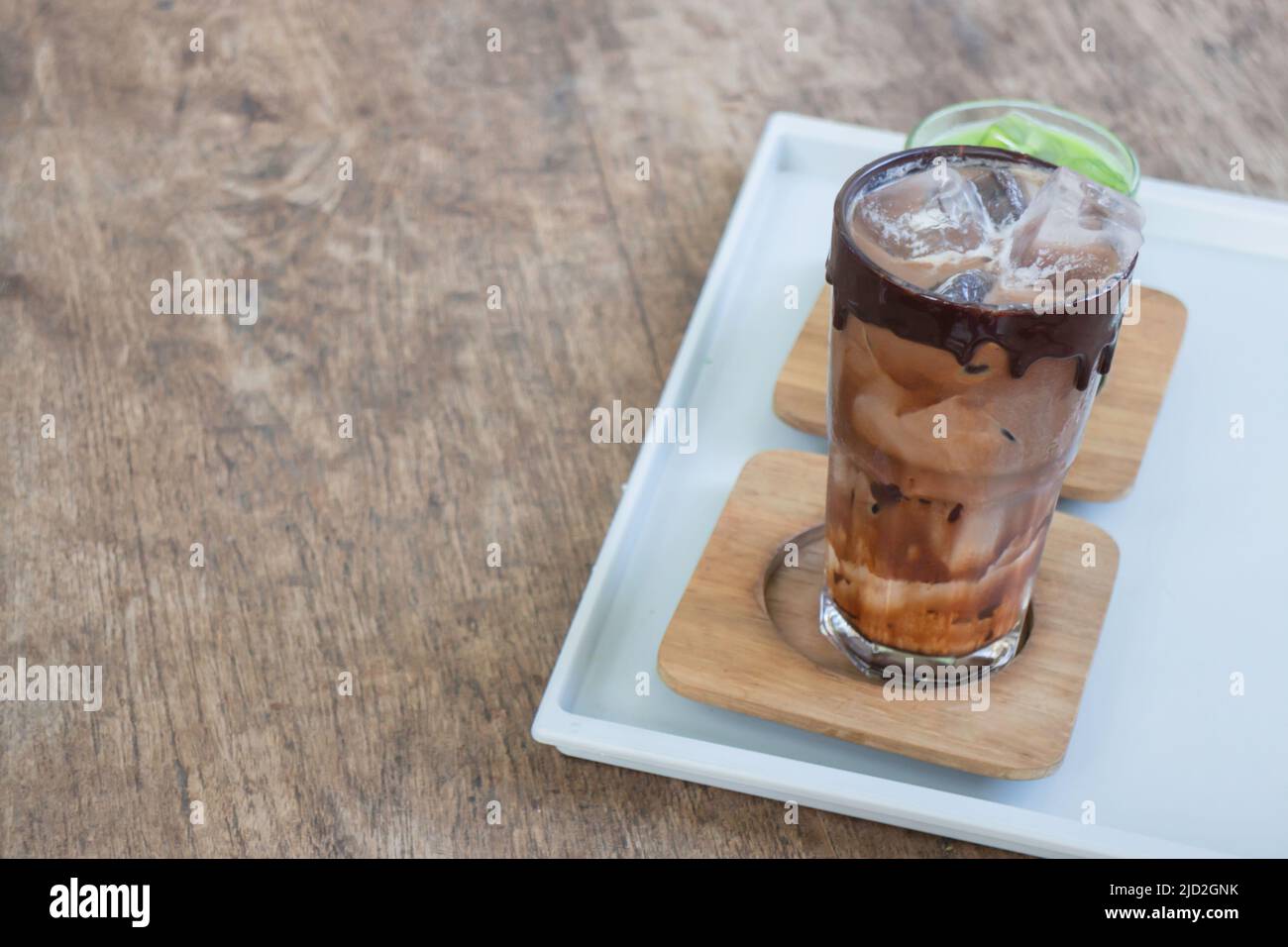 Iced coffee mocha with melt chocolate, stock photo Stock Photo - Alamy