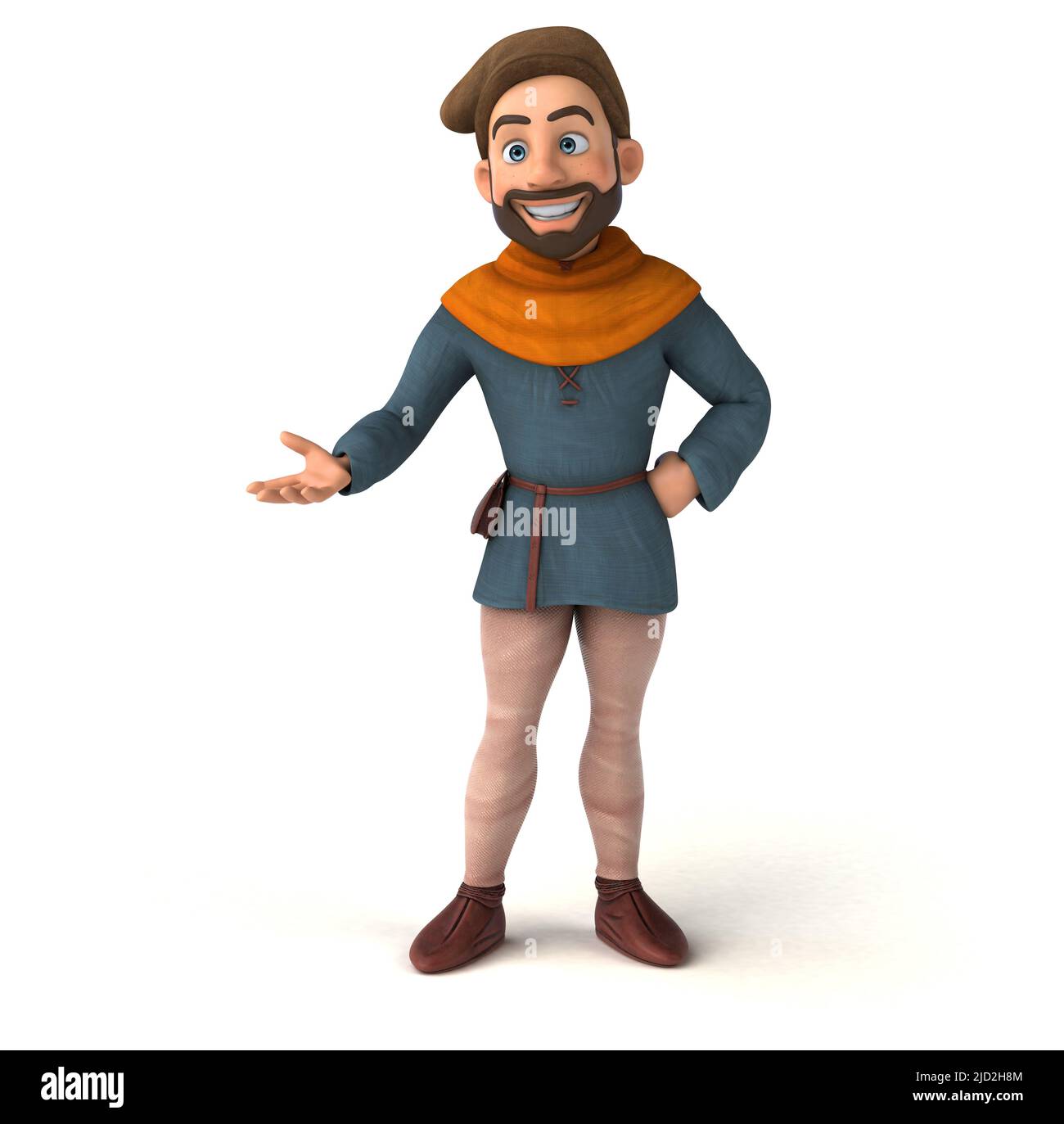 Fun 3D cartoon medieval man Stock Photo - Alamy