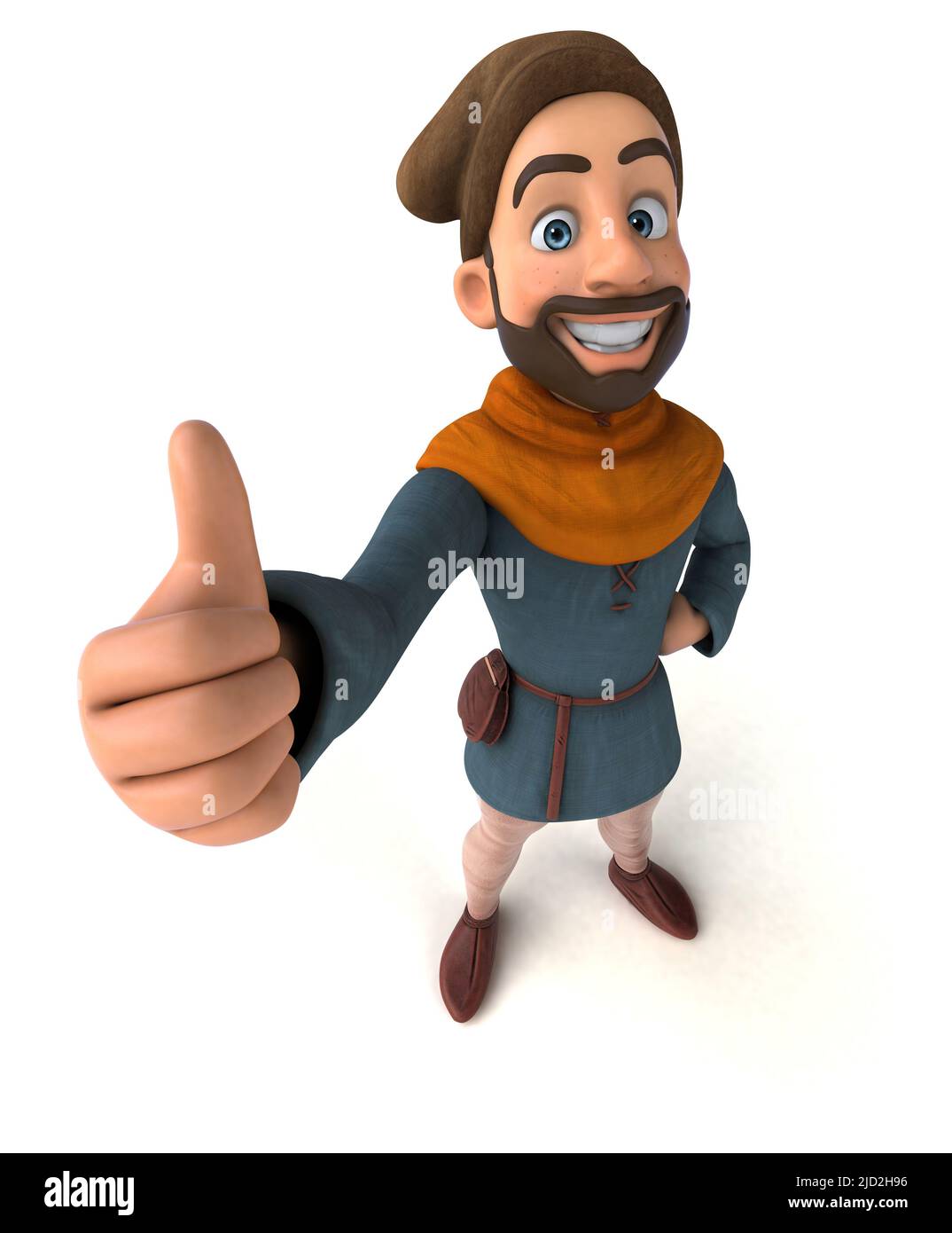 Fun 3D cartoon medieval man Stock Photo - Alamy
