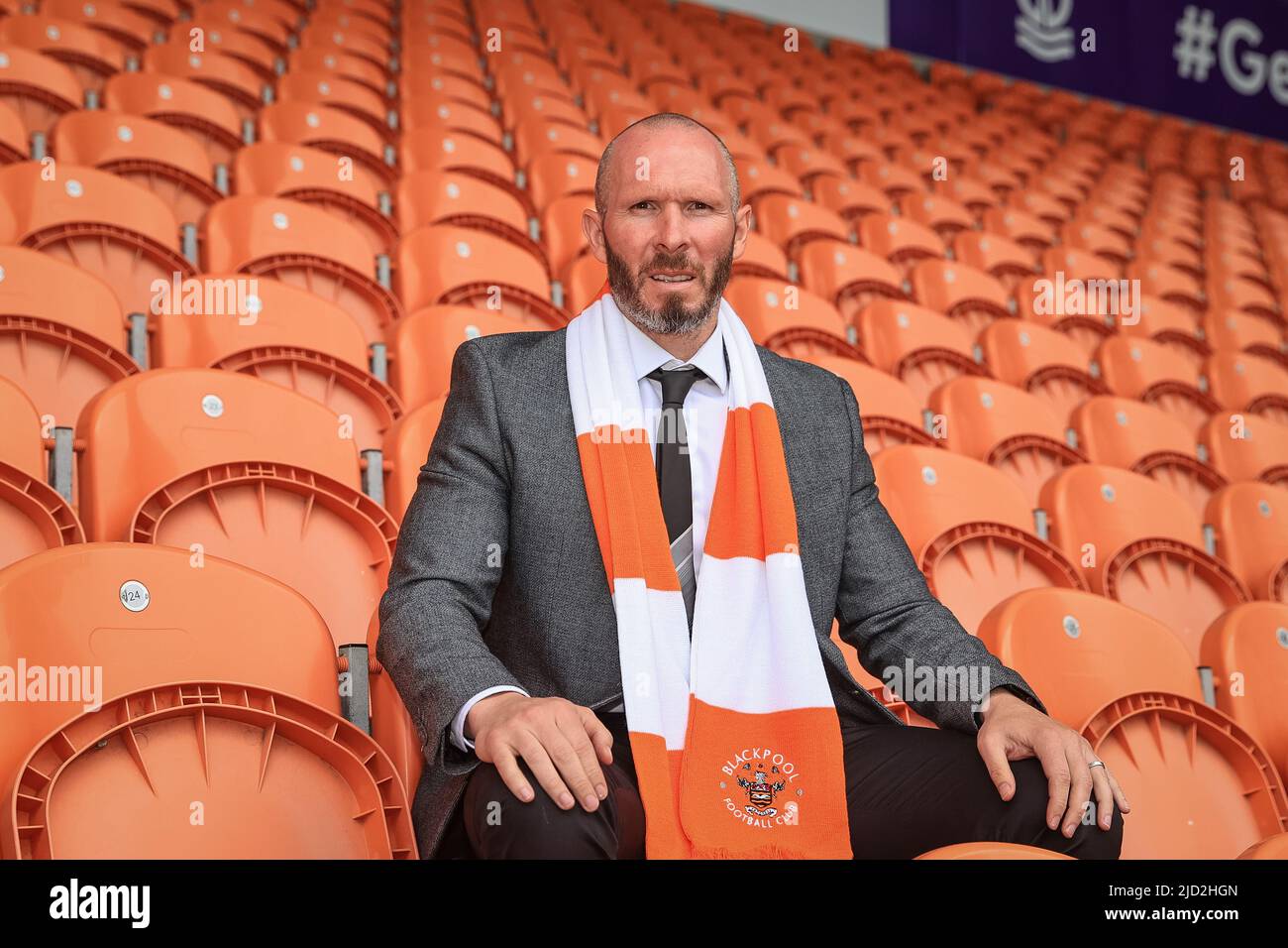 Blackpool FC's newly appointed Head Coach Michael Appleton signs a four ...