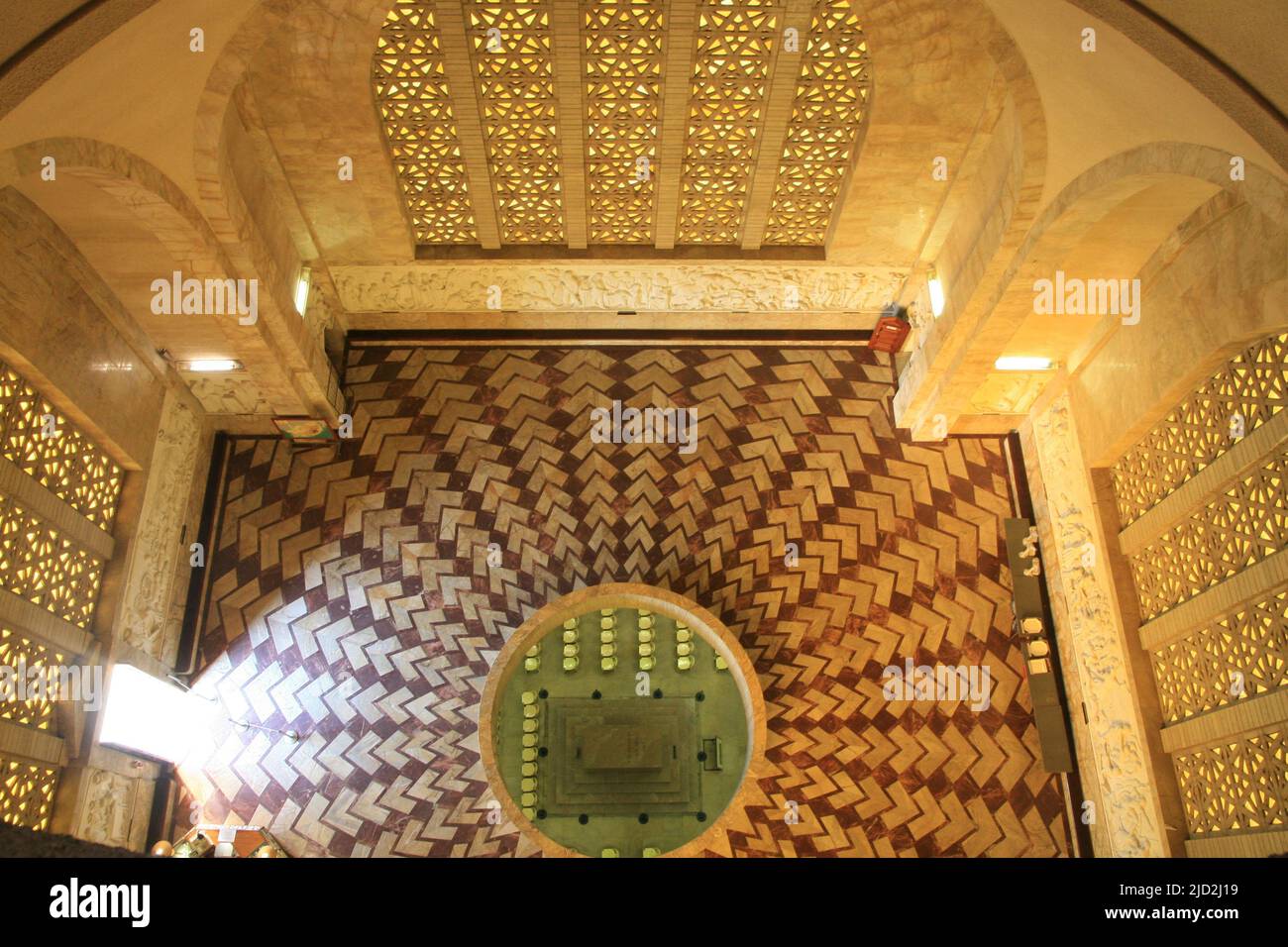 View of floor and windows inside the Voortrekker Monument Museum ...