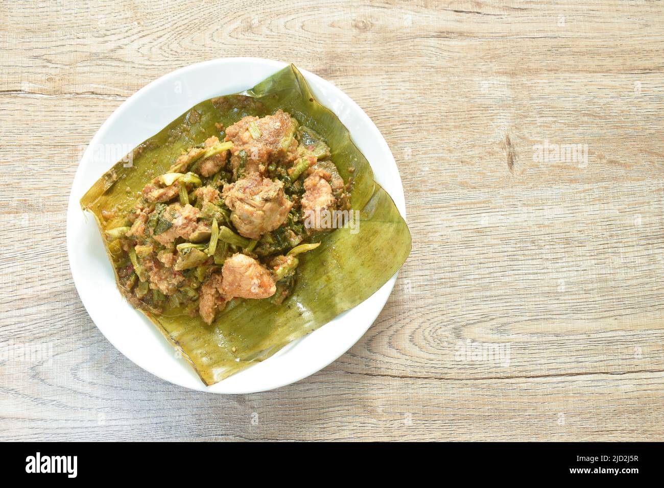 steamed chicken curry with banana blossom and mixed vegetable Thai ...