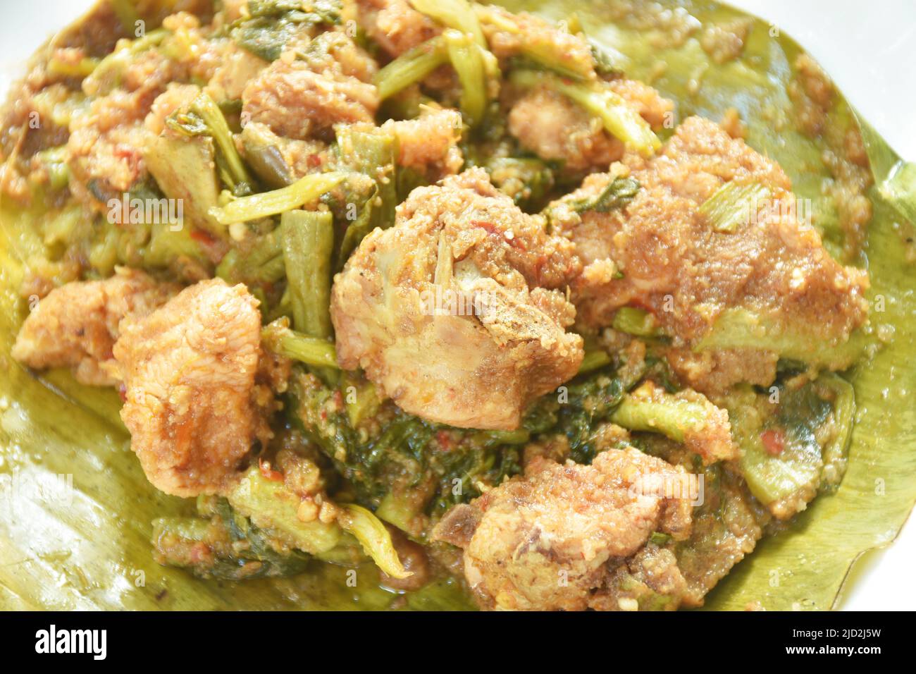 steamed chicken curry with banana blossom and mixed vegetable Thai ...