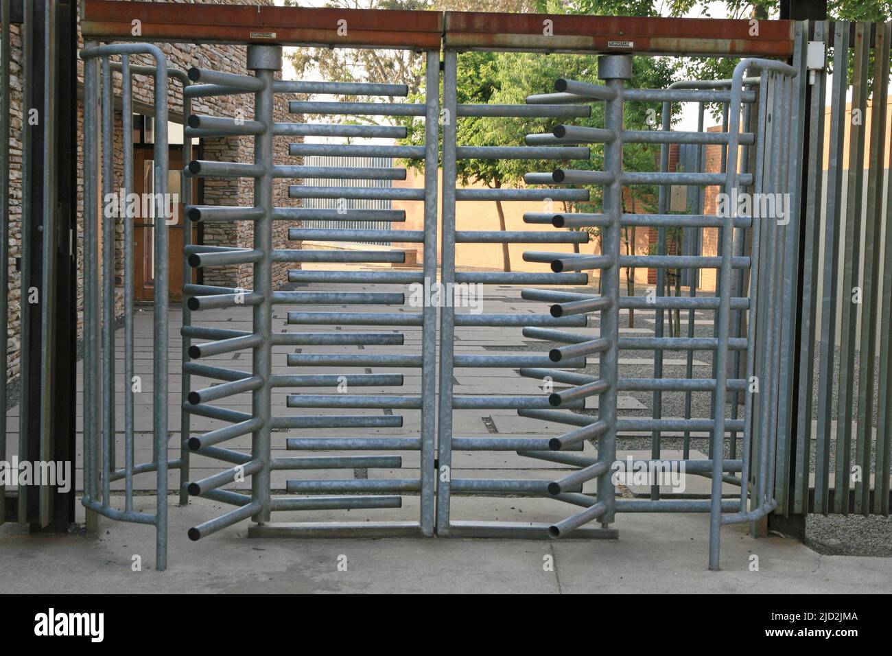 Revolving entrance/exit pole bar doors, Apartheid Museum, Johannesburg ...