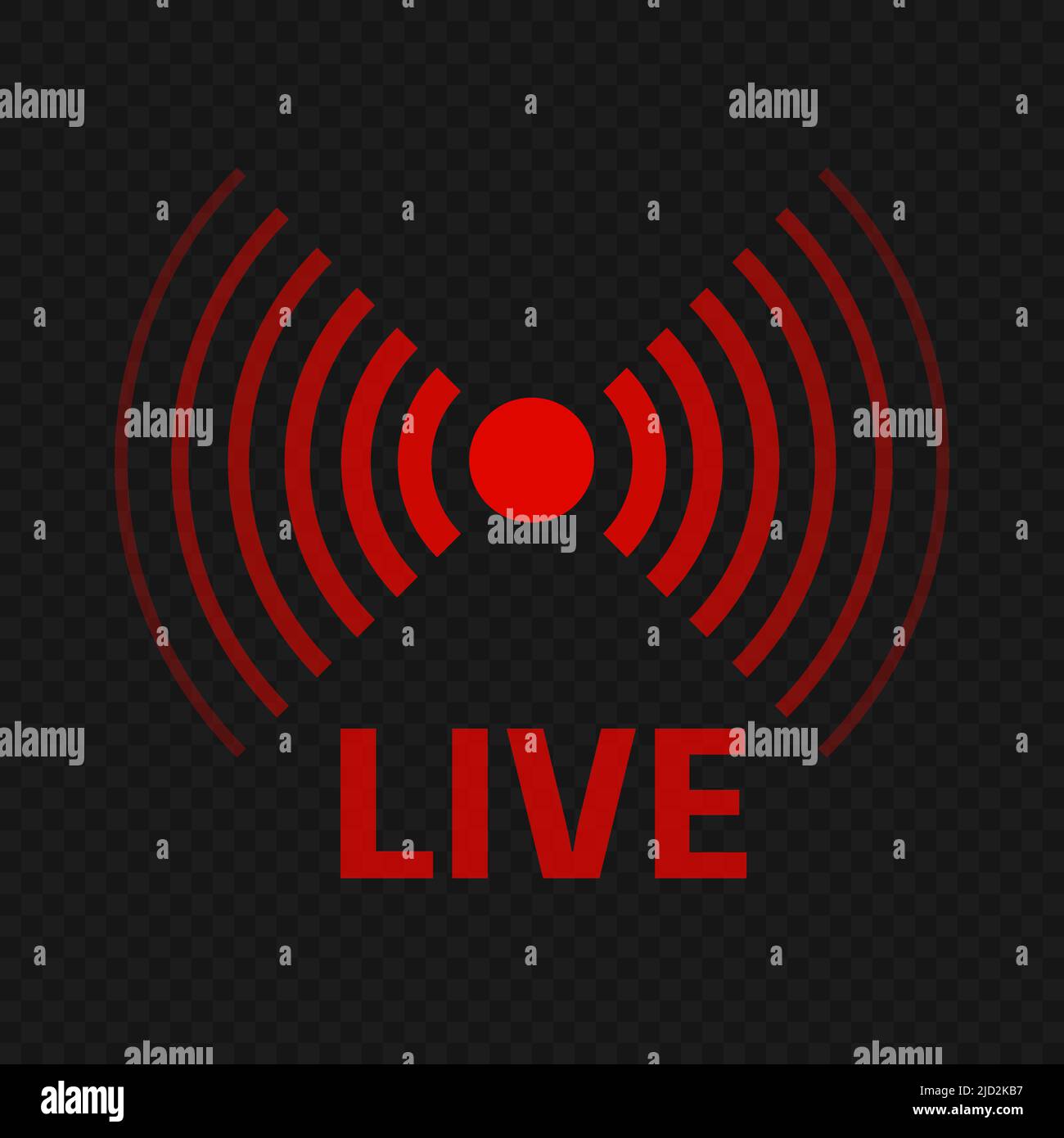 Live radio icon isolated on a black transparent background. Editable ...