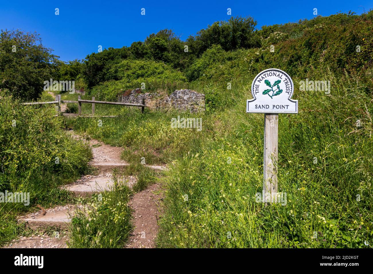 The path leading to Sand Point on the Bristol Channel, Somerset ...