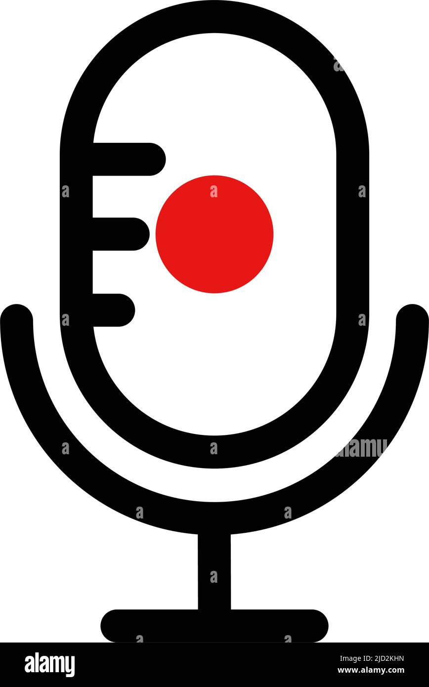 Recording microphone icon. Audio recording. Editable vector Stock ...