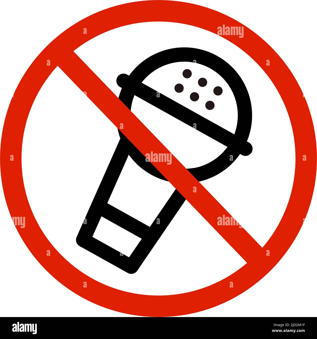 Hand microphone and prohibition mark. Regulation, warning and caution ...