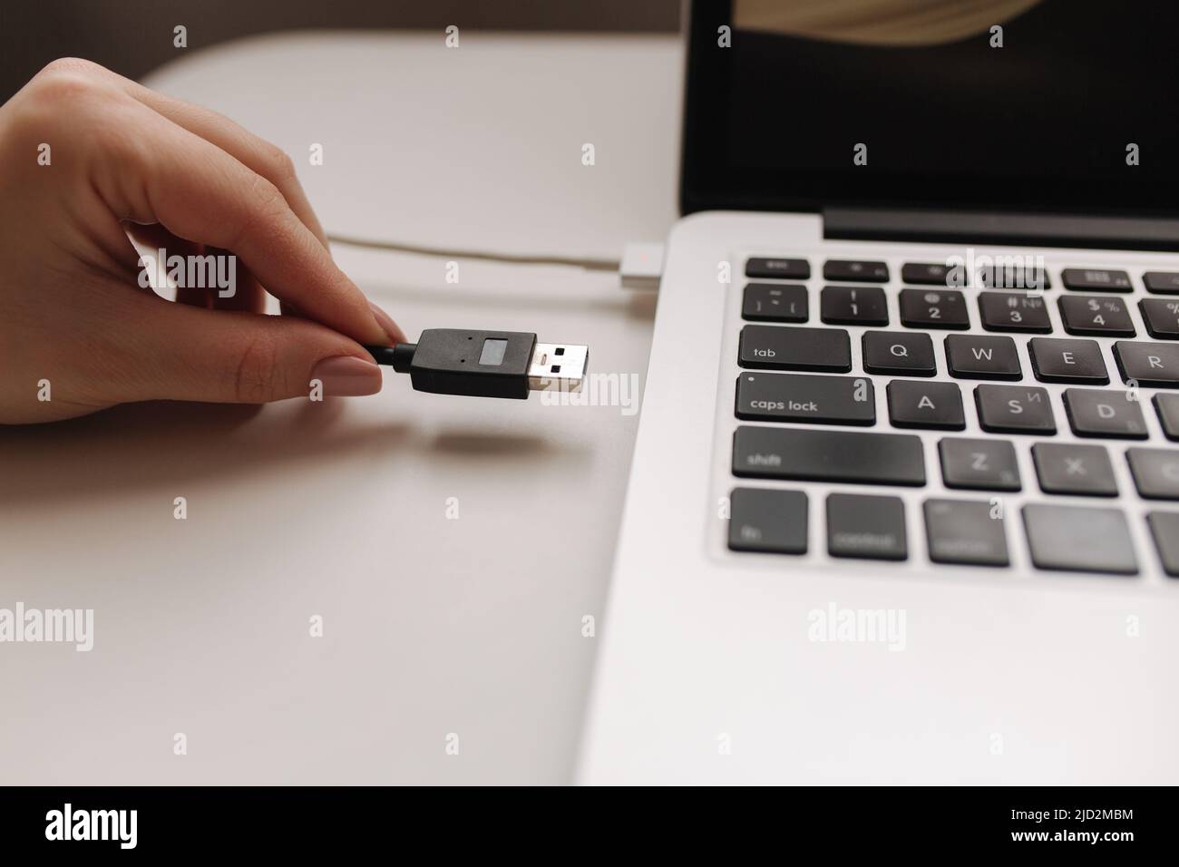 Female hand put usb hi-res stock photography and images - Alamy