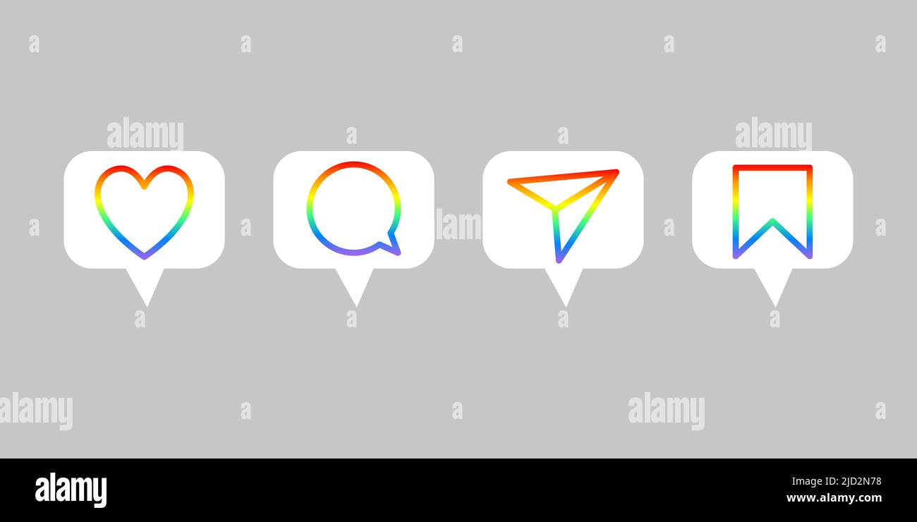 social network like comment share icons set Stock Photo - Alamy