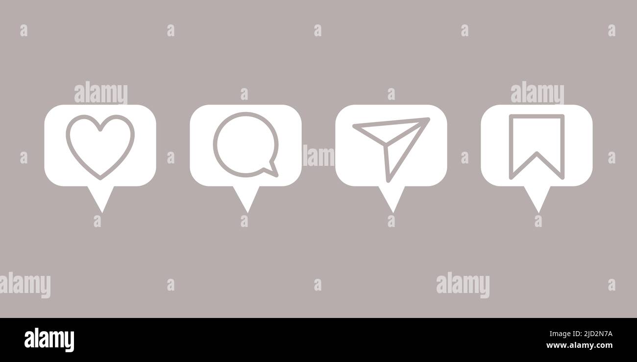 social network like comment share icons set Stock Photo - Alamy
