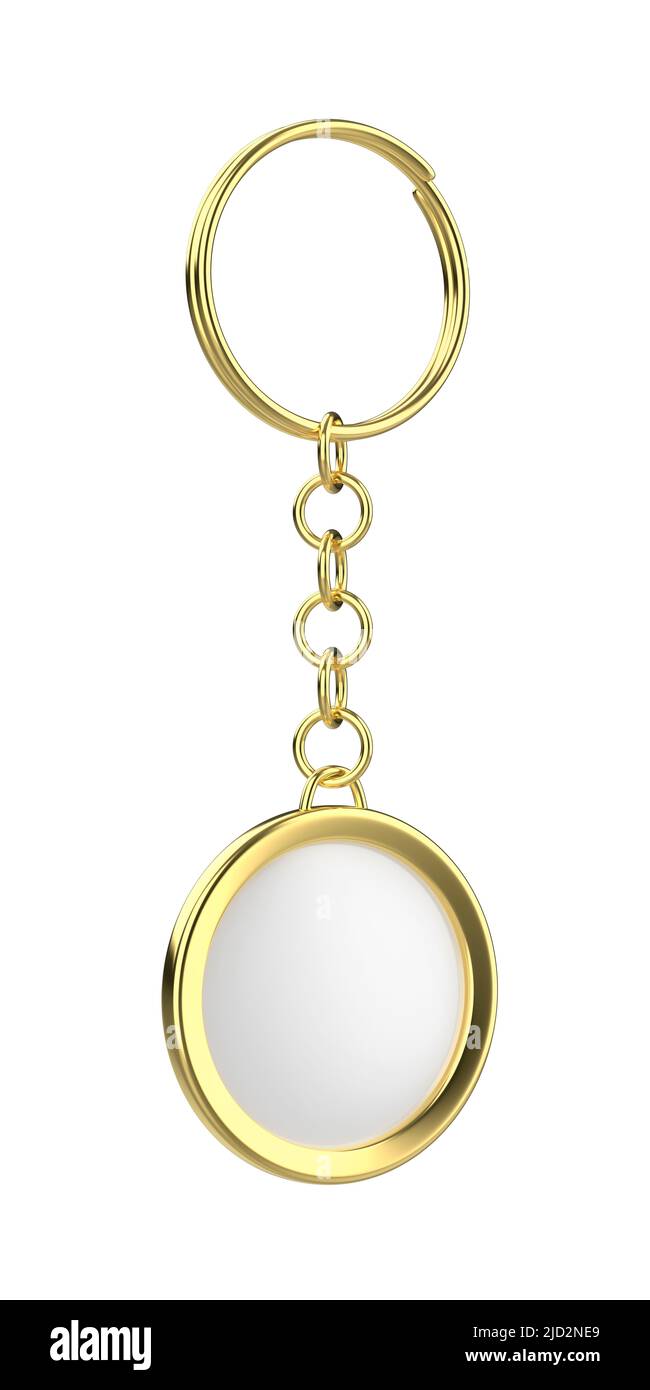 Luxury golden keychain isolated on white background Stock Photo - Alamy