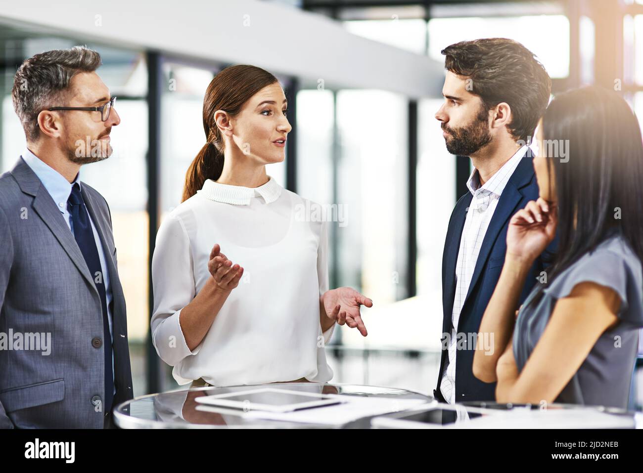 Approaching success head-on together. Shot of a group of colleagues ...
