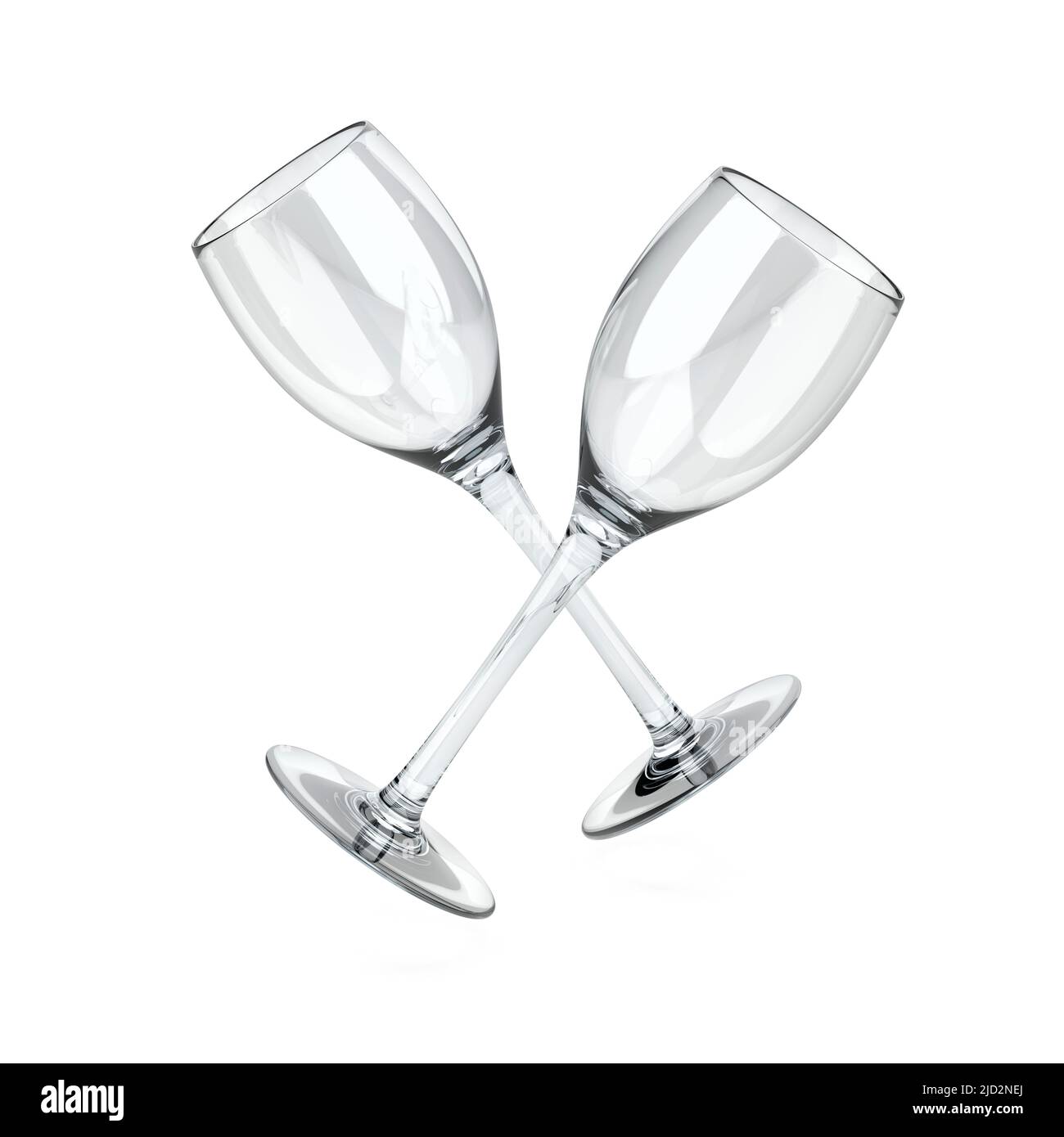 Two empty wine glasses on white background Stock Photo - Alamy