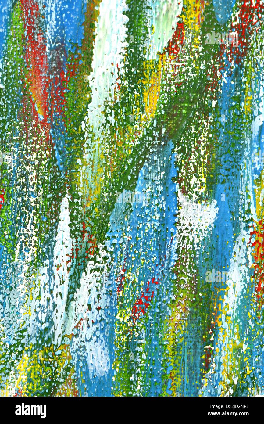 Creative background of colorful brush strokes on canvas closeup ...