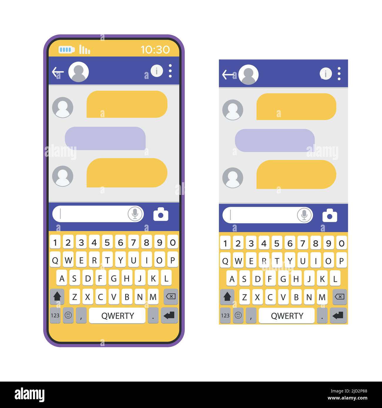 The messenger window on the phone screen. Online communication with the ...