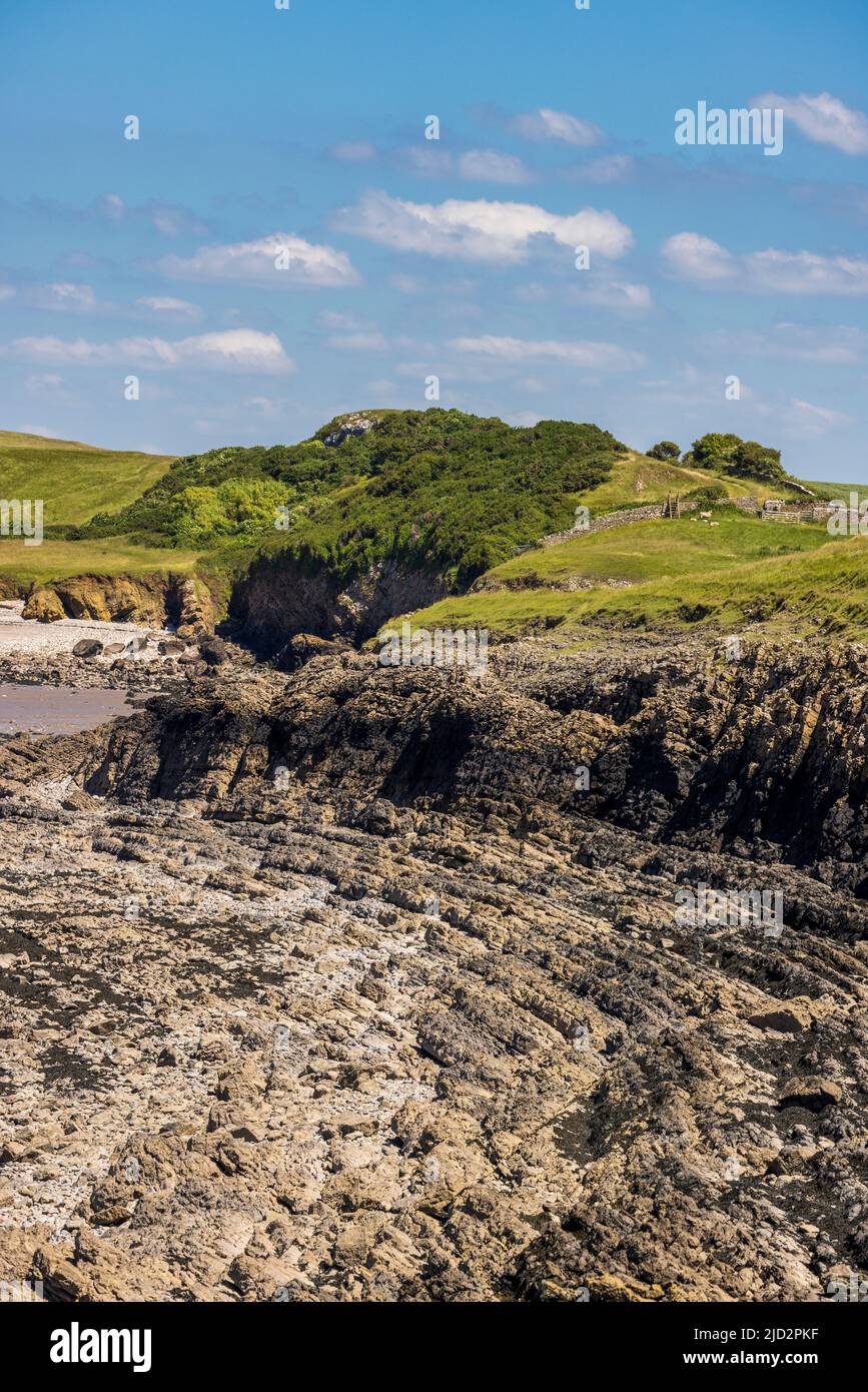 Middle Hope beach on the northern shore of Sand Point on the Bristol ...