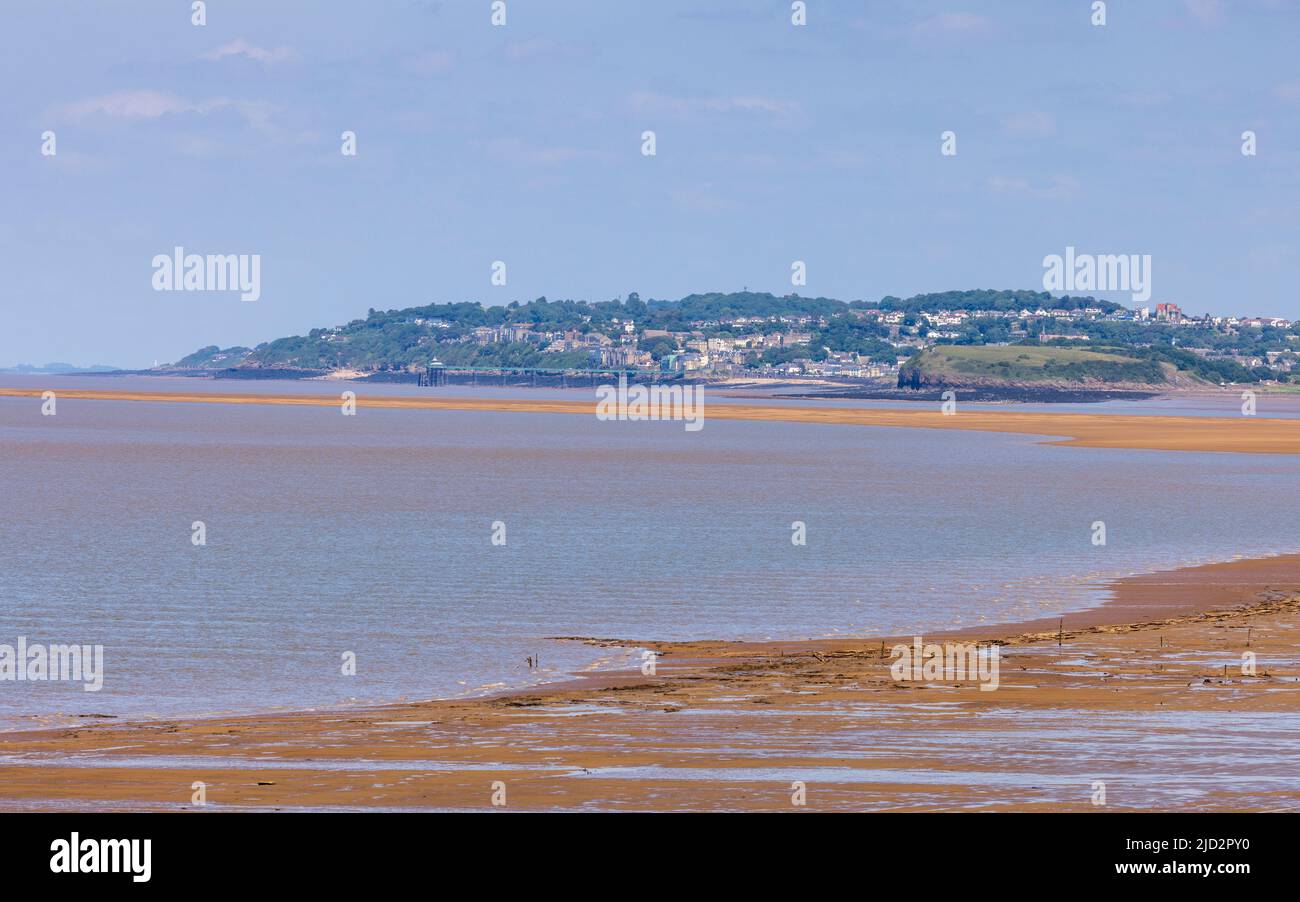 Clevedon on the Bristol Channel from Sand Point, Somerset, England ...