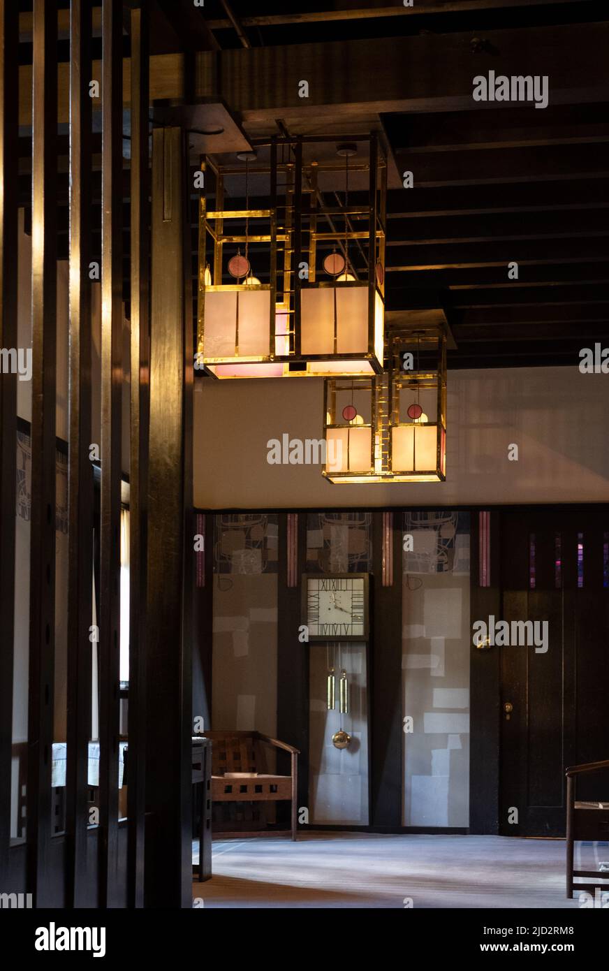 Lighting fixture in the interior of The Hill House, designed in British ...