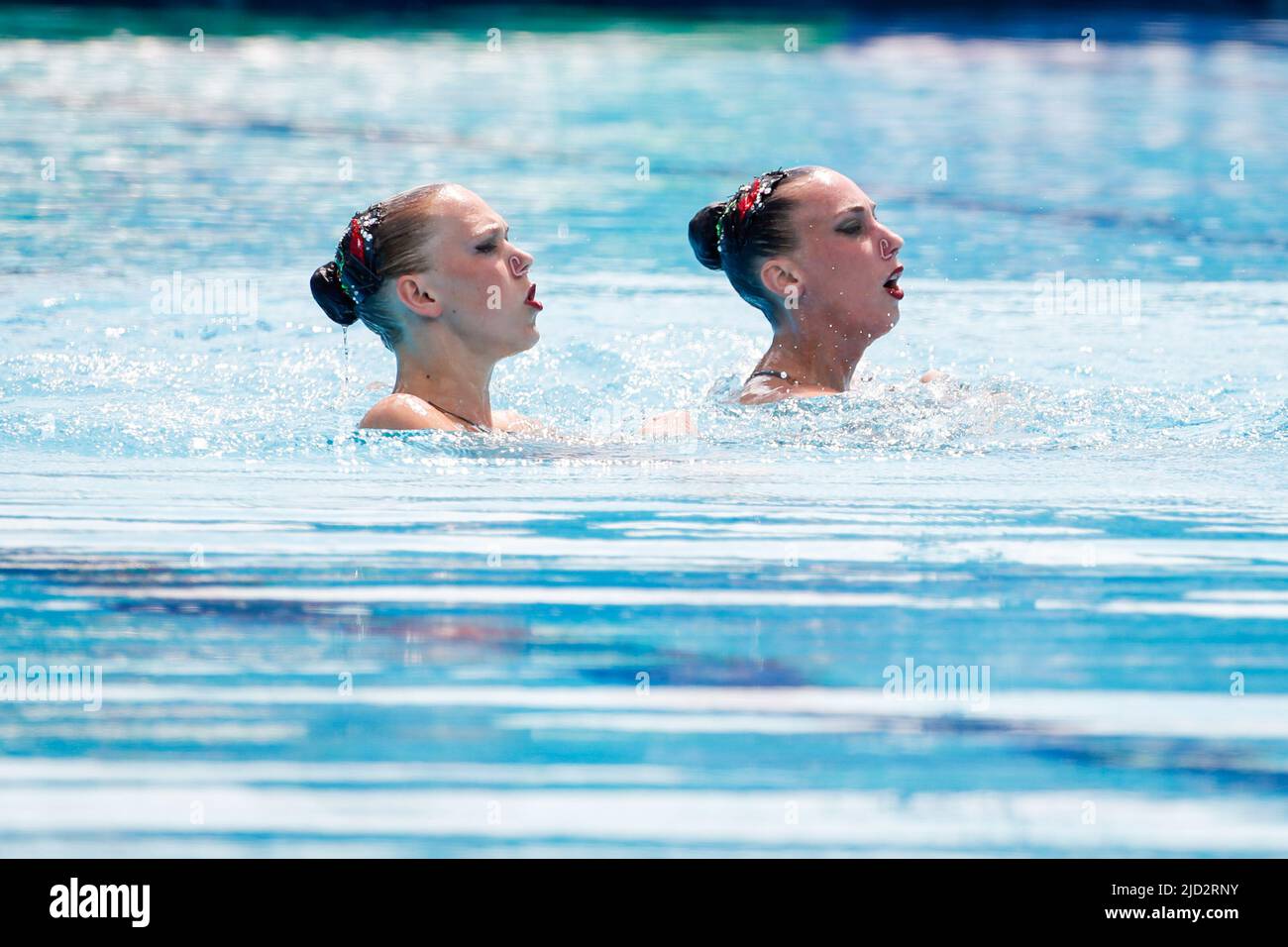BUDAPEST, HUNGARY - JUNE 17: Clara de Leon of Uruguay and Agustina ...