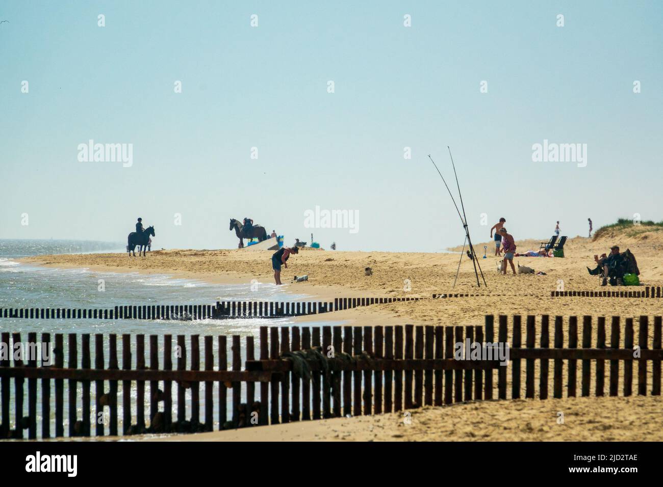 Caister Beach Norfolk Summer Stock Photo - Alamy