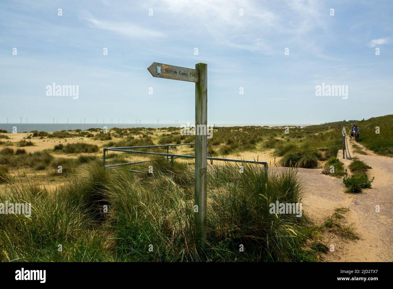 Norfolk coastal path sign Stock Photo - Alamy