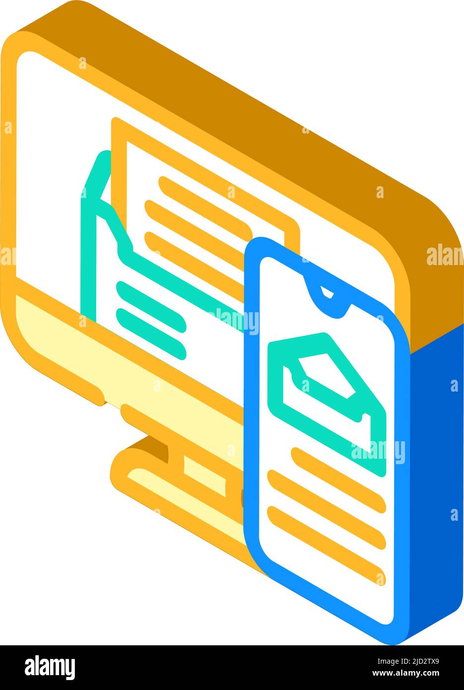 responsive email design isometric icon vector illustration Stock Vector ...