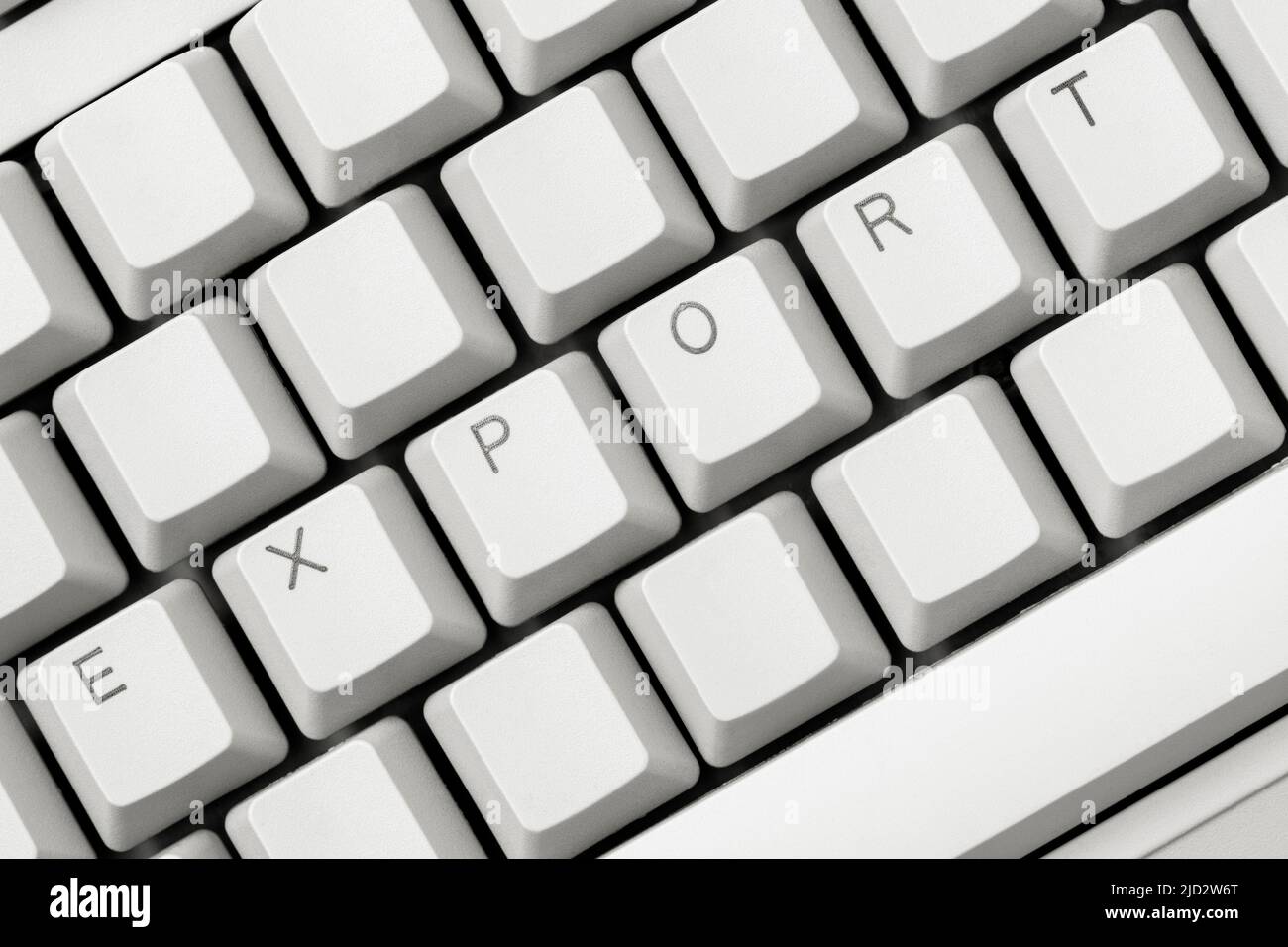 EXPORT write on the white computer keyboard. Import and export business ...
