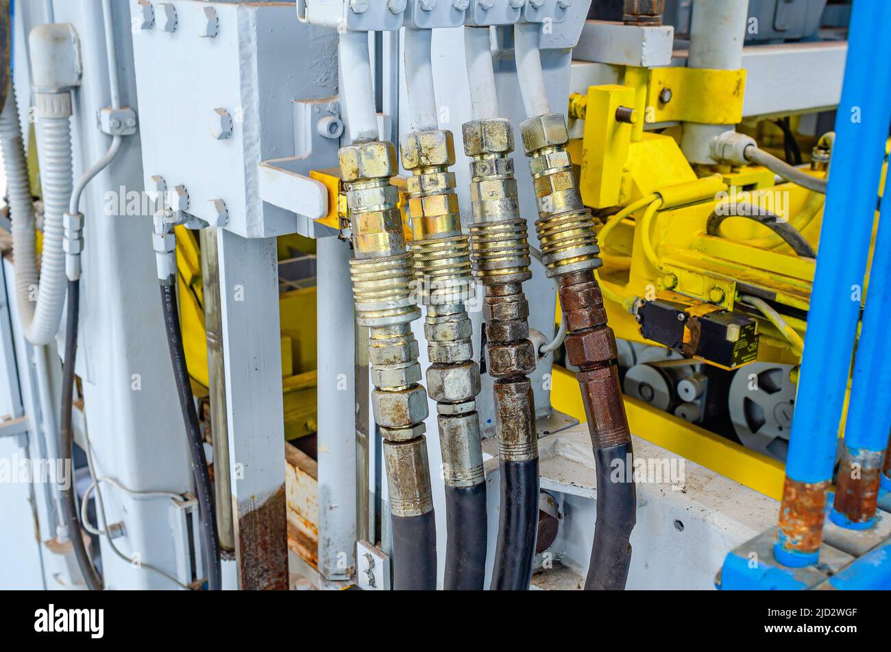 Part of production equipment. Hoses, pipes. Part of machine for ...