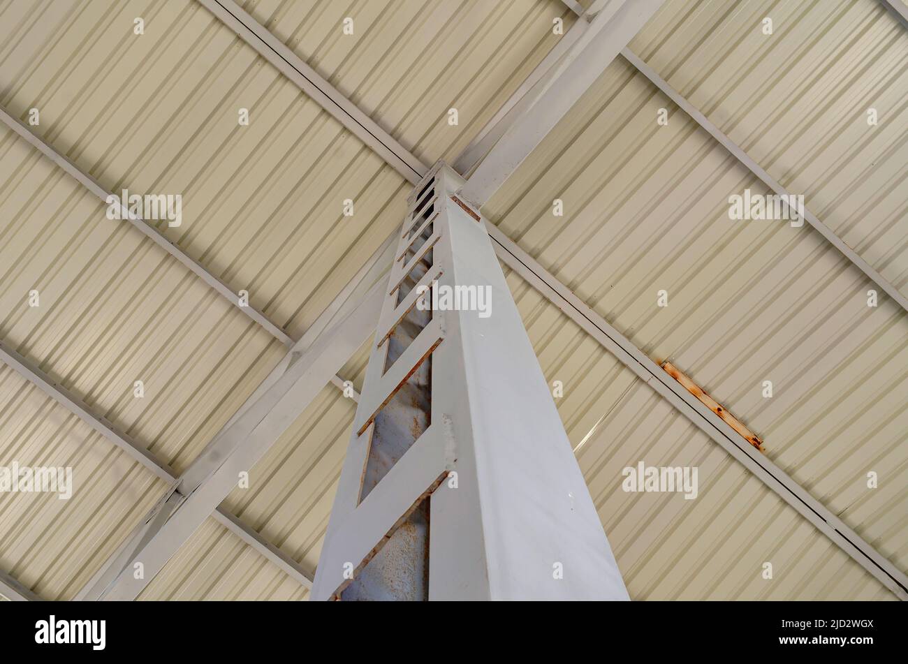 Ceiling of large factory building. Industrial background Stock Photo ...