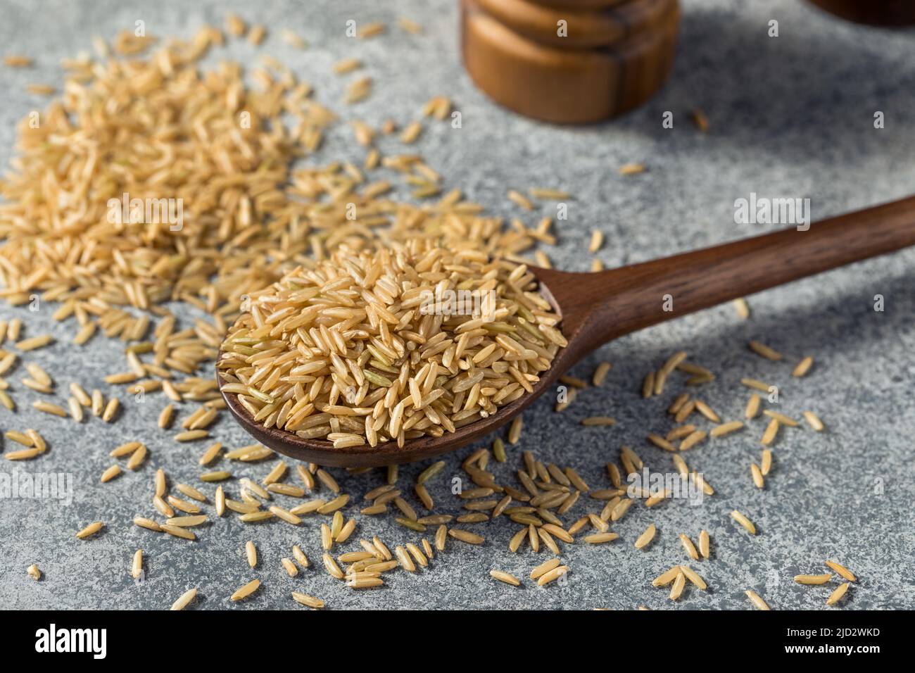 Raw Organic Dry Brown Rice Ready to Cook Stock Photo - Alamy