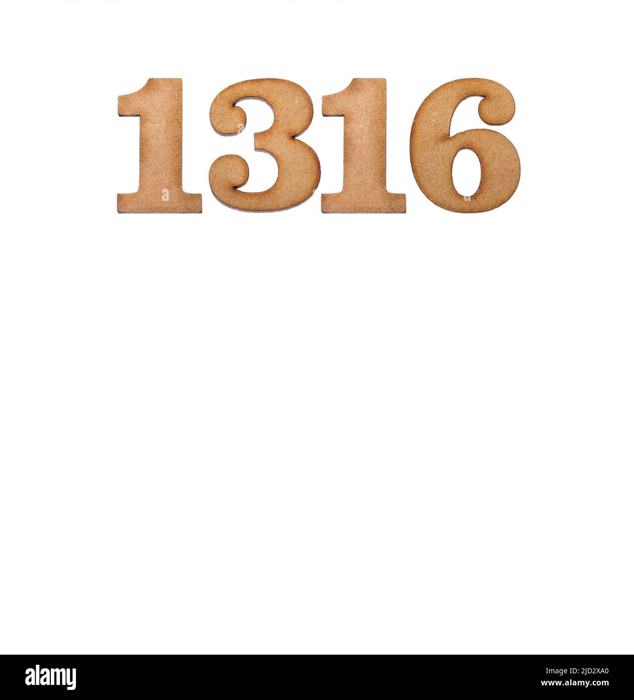 Number 1316 - Piece of wood isolated on white background Stock Photo ...
