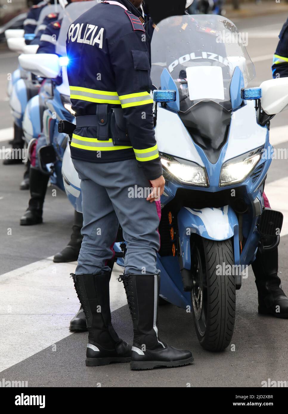 policeman with the text POLIZIA which means Police in Italian language ...