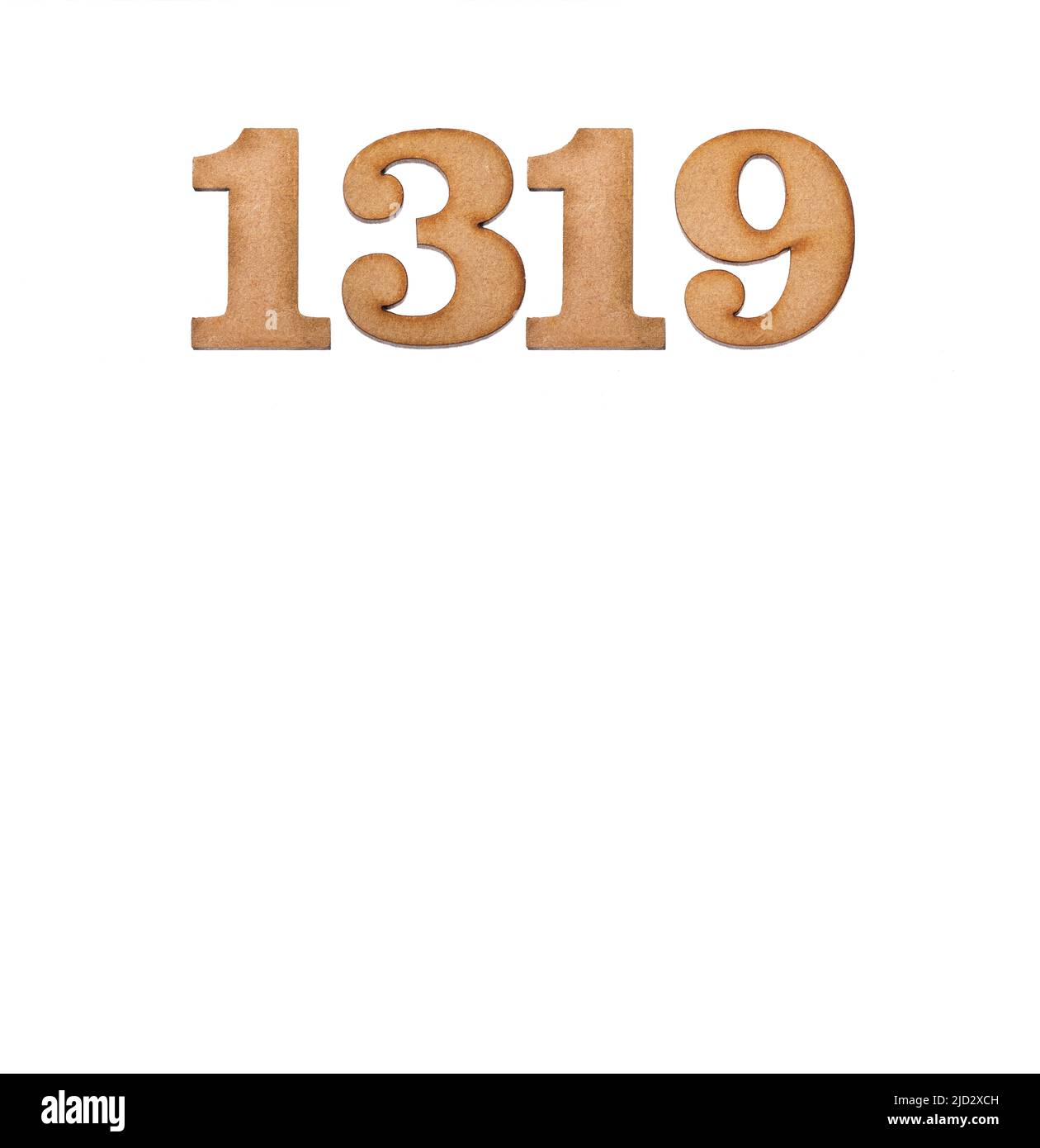 Number 1319 in wood, isolated on white background Stock Photo - Alamy