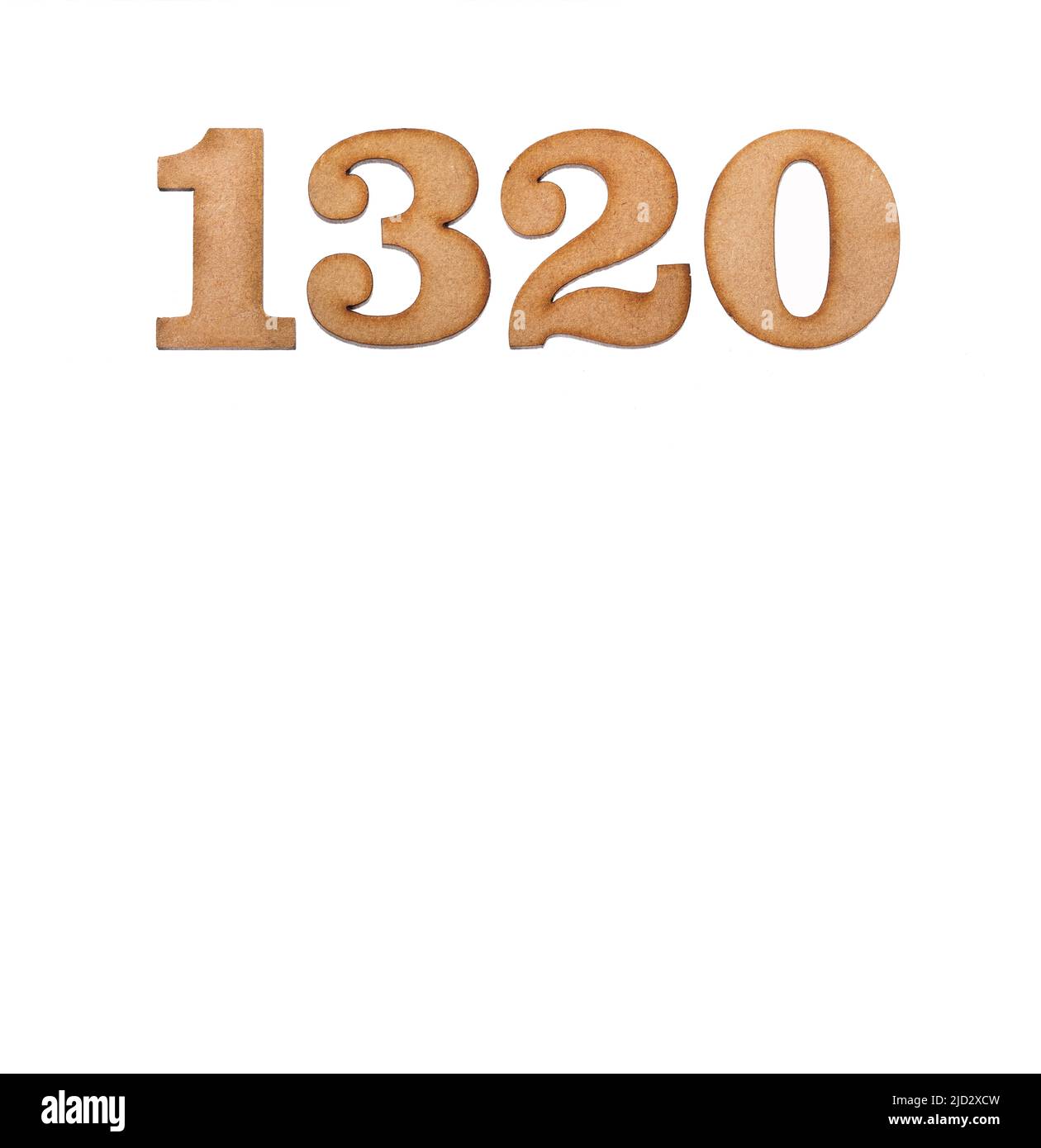 Number 1320 - Piece of wood isolated on white background Stock Photo ...