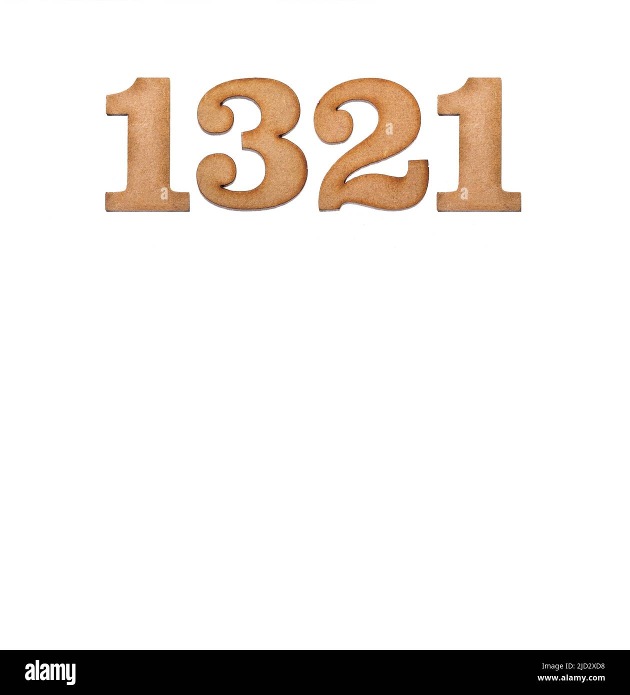 Number 1321 in wood, isolated on white background Stock Photo - Alamy
