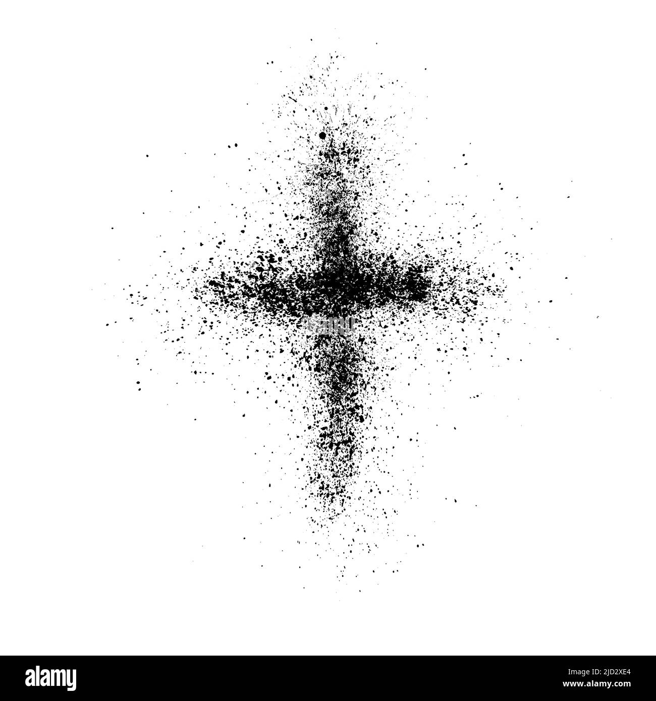 Black Cross. Religion. Splashes of black paint. Vector illustration ...