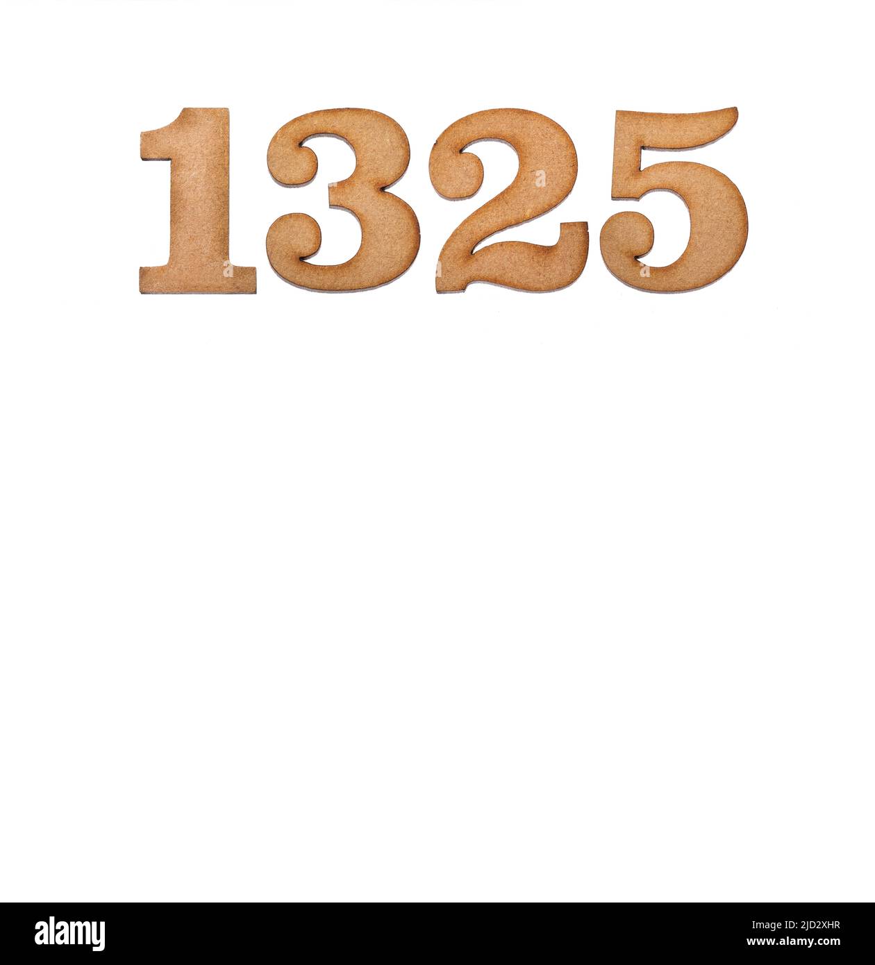 Number 1325 in wood, isolated on white background Stock Photo - Alamy