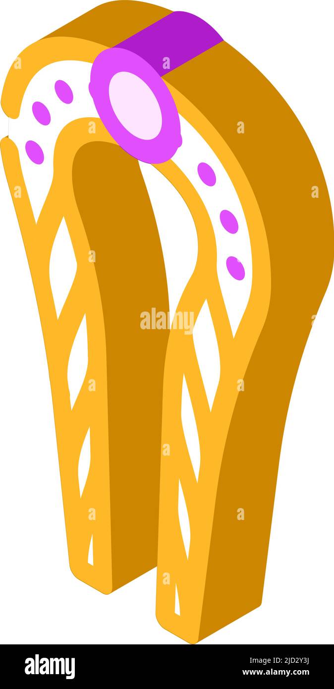 golden hair pin with gemstone isometric icon vector illustration Stock ...